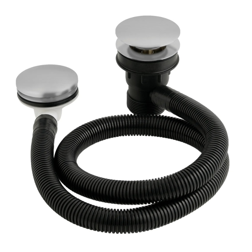 BC Designs Brushed Chrome Click Clack Bath Waste & Overflow